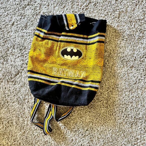 Batman | Bags | Black Yellow Batman Woven Backpack Bag Satchel | Poshmark